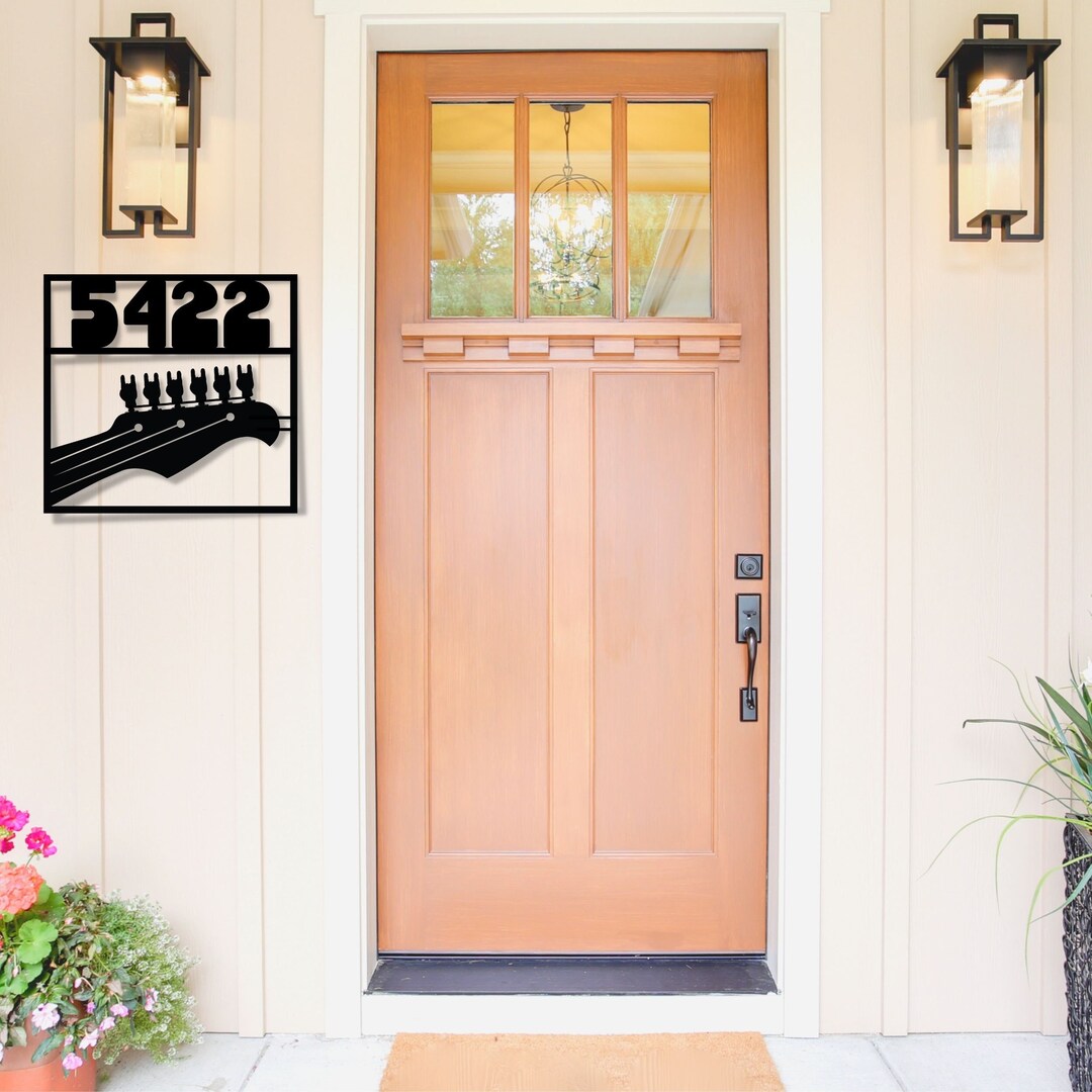 Guitar Metal House Numbers, Rock and Roll Street Address Sign ...