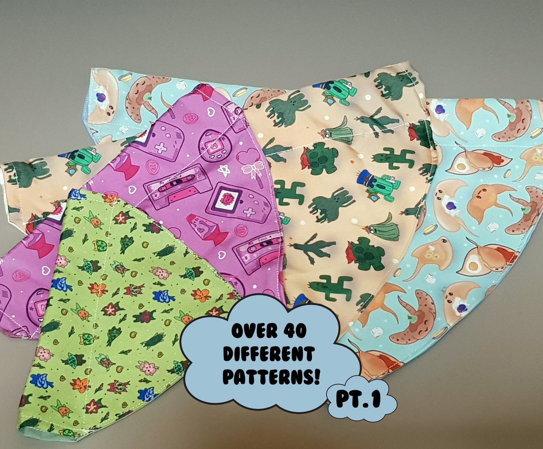 Mixed Fandom Dog Bandanas, Over the Collar - Cute, Gaming, Anime, Food ...