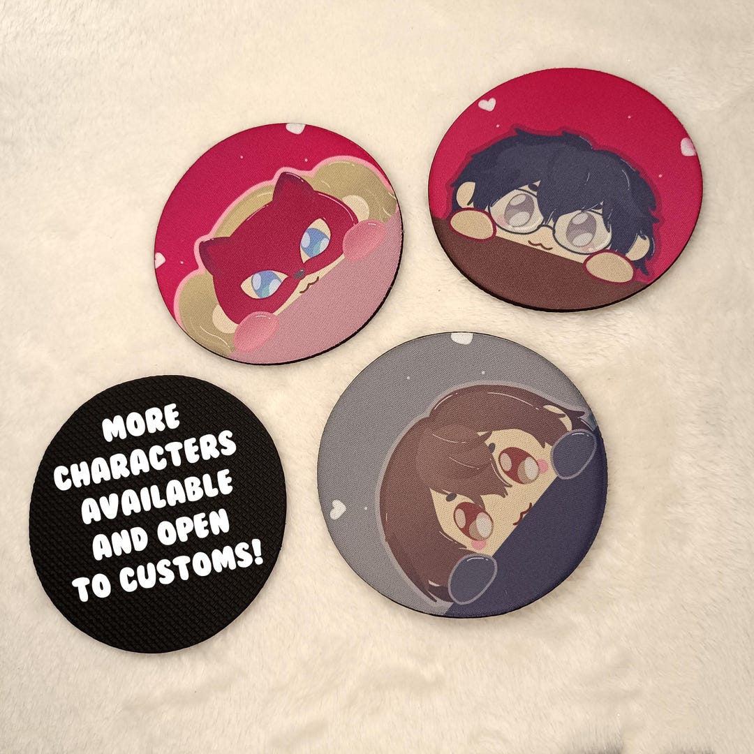P5 Peep Head Rubber Coasters - Customisable Ann, Ren, Ryuji, Chibi ...