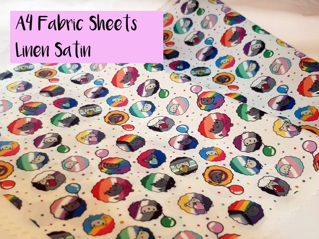 A4 Size Pride Sheep Fabric, Polyester, Satin, Gay Lesbian, Trans ...