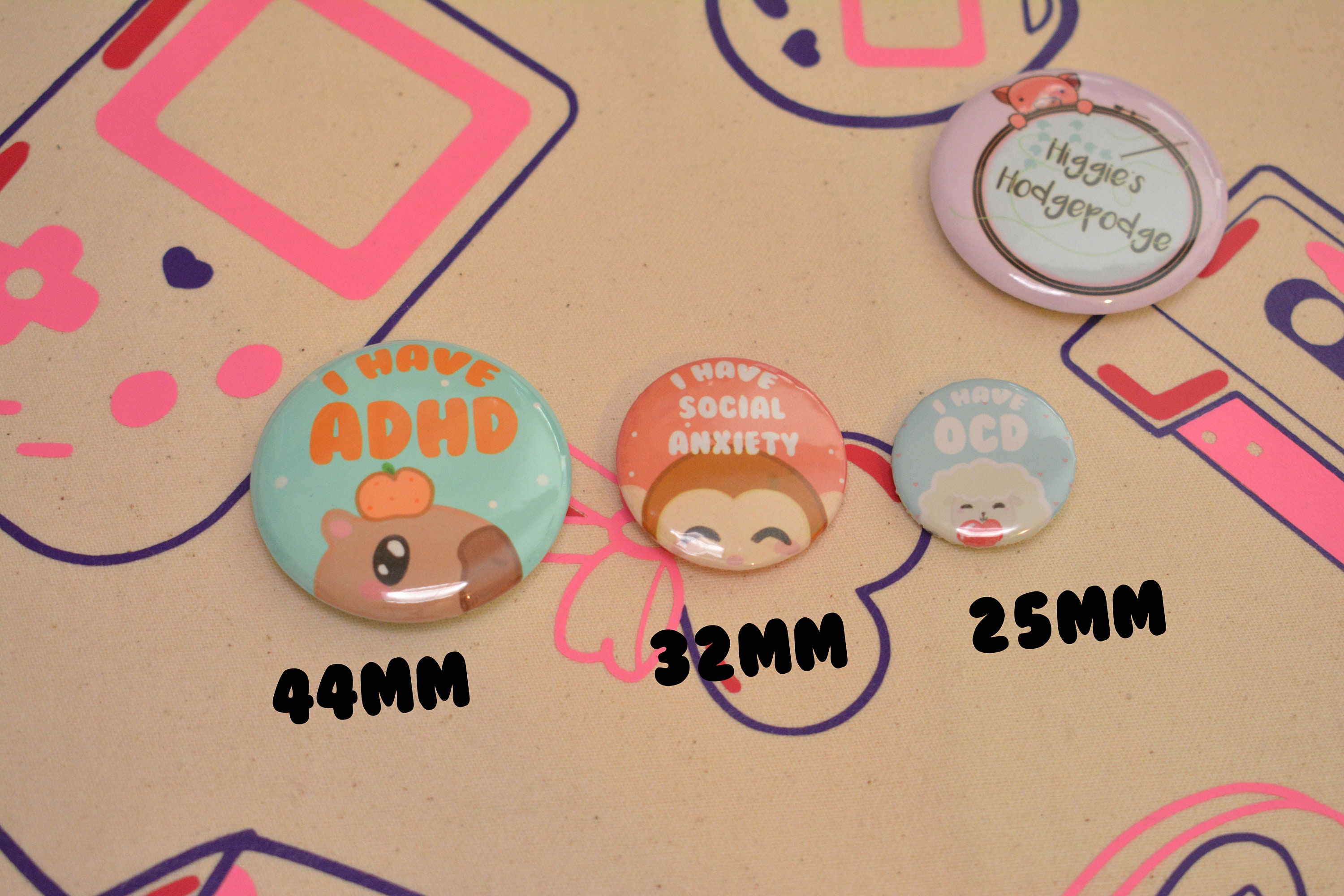 44mm Hidden Disabilities Badges Animals IBS ADHD PTSD - Etsy UK