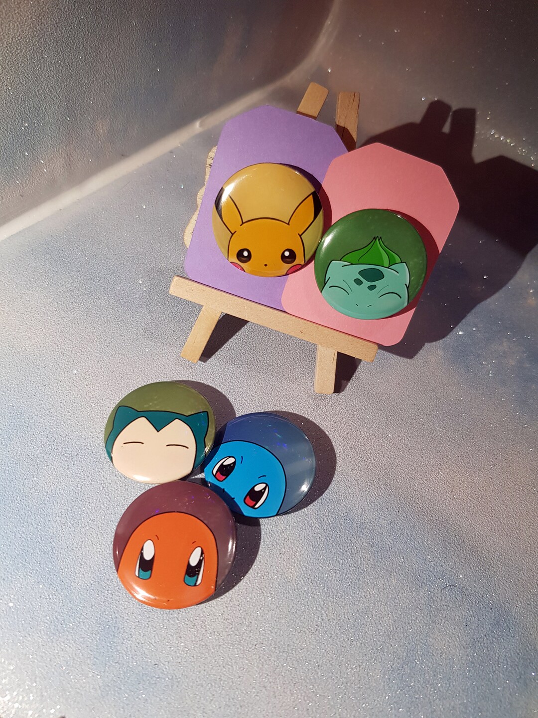 Pokemon Button Badges - Eeveelution - Bulbasaur, Charmader, Squirtle ...