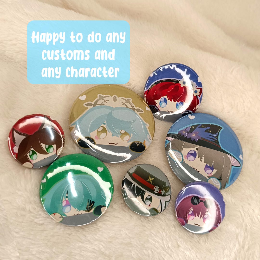 Honkai Peep Head Badges - 3 Sizes 25mm 32mm 44mm - Customisable Firefly ...