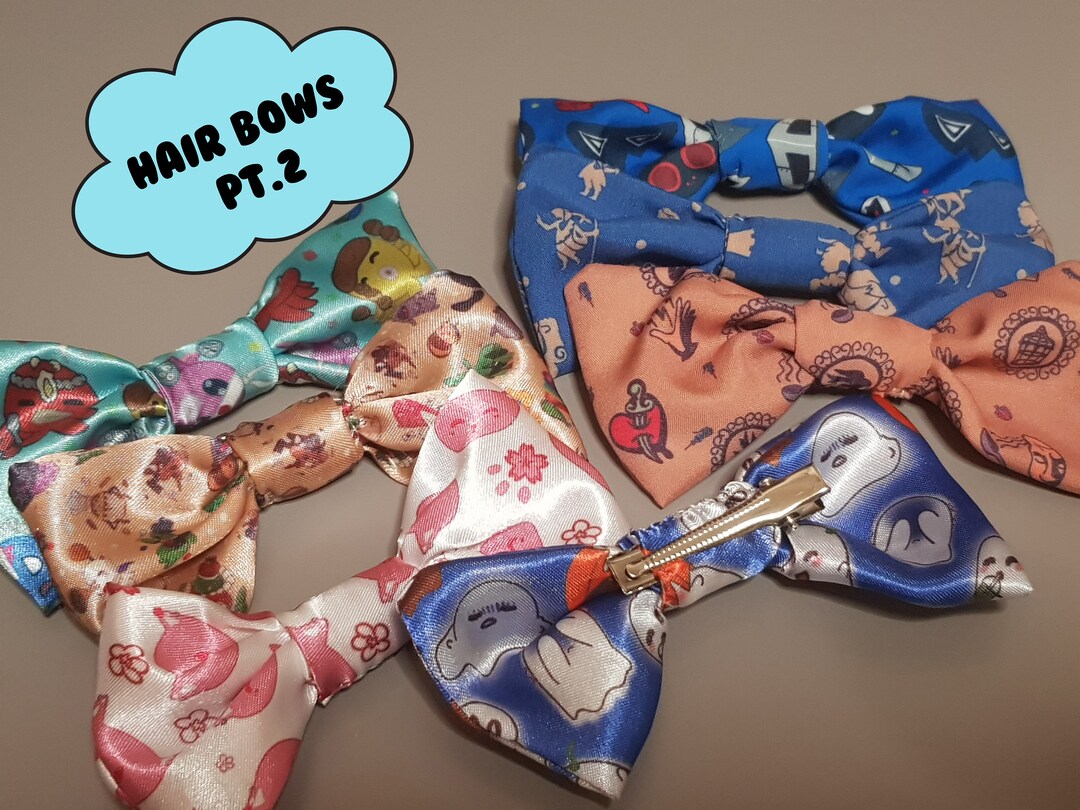 Mixed Fandom Hair Bows Pt.2 - Cute, Gaming, Anime, Food, Chibi, Game ...