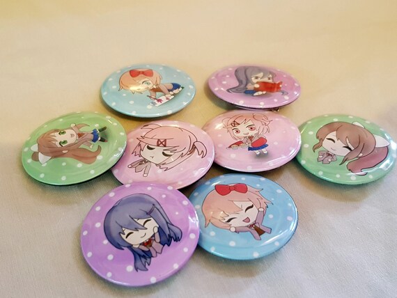 Doki Doki Literature Club Button Badges DDLC Sayori Yuri - Etsy