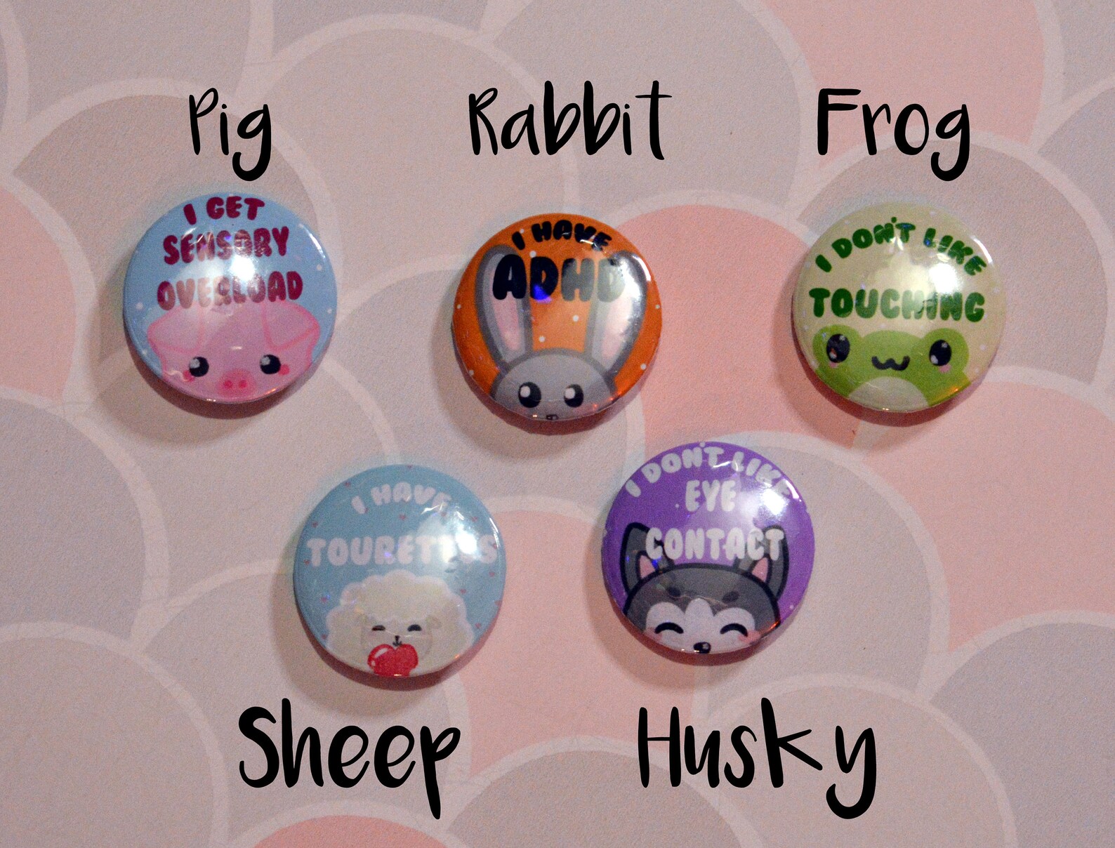 32mm Hidden Disabilities Badges Animals IBS ADHD PTSD - Etsy