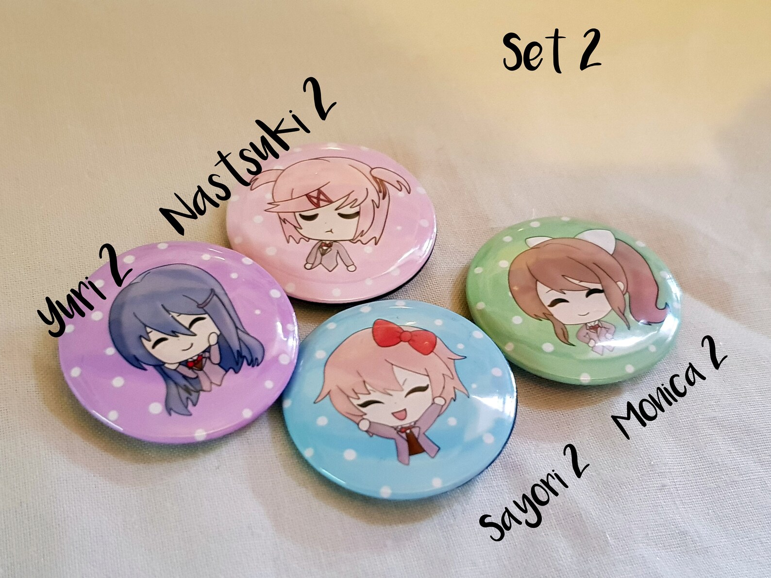 Doki Doki Literature Club Button Badges DDLC Sayori Yuri - Etsy