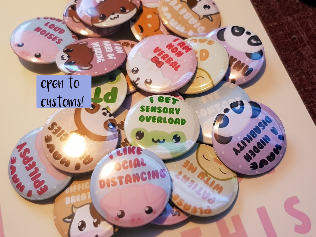 Hidden Disabilities Pin – 32mm Awareness Badge – Invisible Illness ...