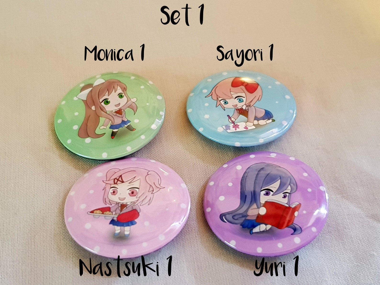 Doki Doki Literature Club Button Badges DDLC Sayori Yuri - Etsy