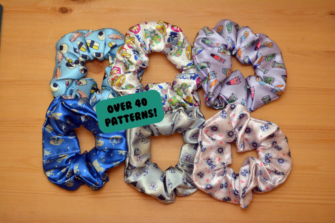 Mixed Fandom Scrunchie | Handmade Cute Satin Anime, Gaming & Food ...