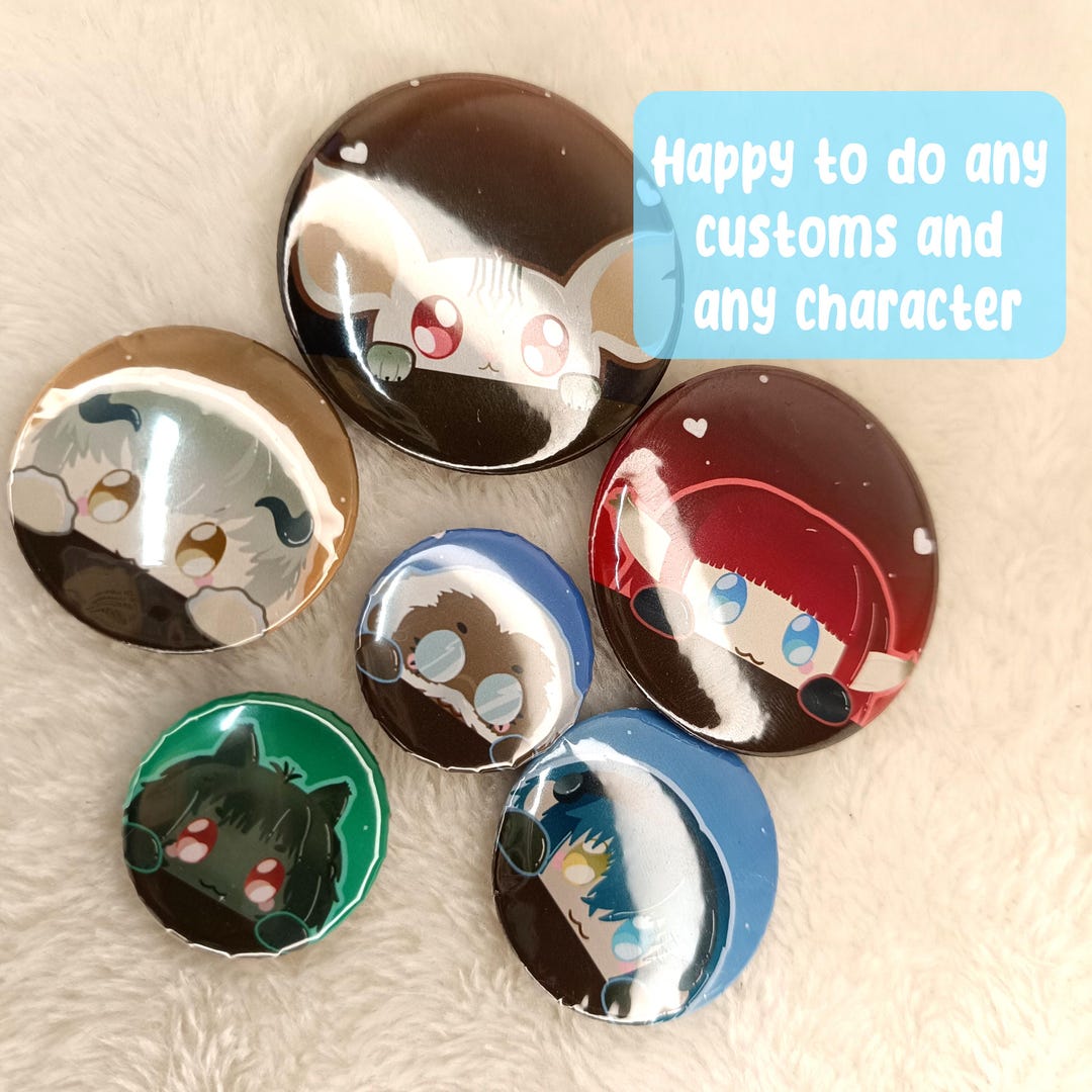 Metaphor Peep Head Badges - 3 Sizes 25mm 32mm 44mm - Customisable ...