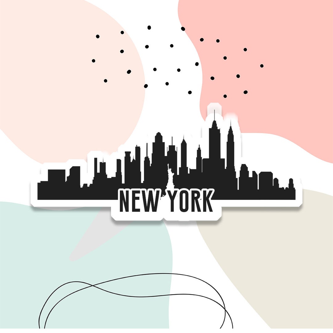 New York Skyline Vinyl Sticker, Manhattan,best Friend Gift, Birthday ...