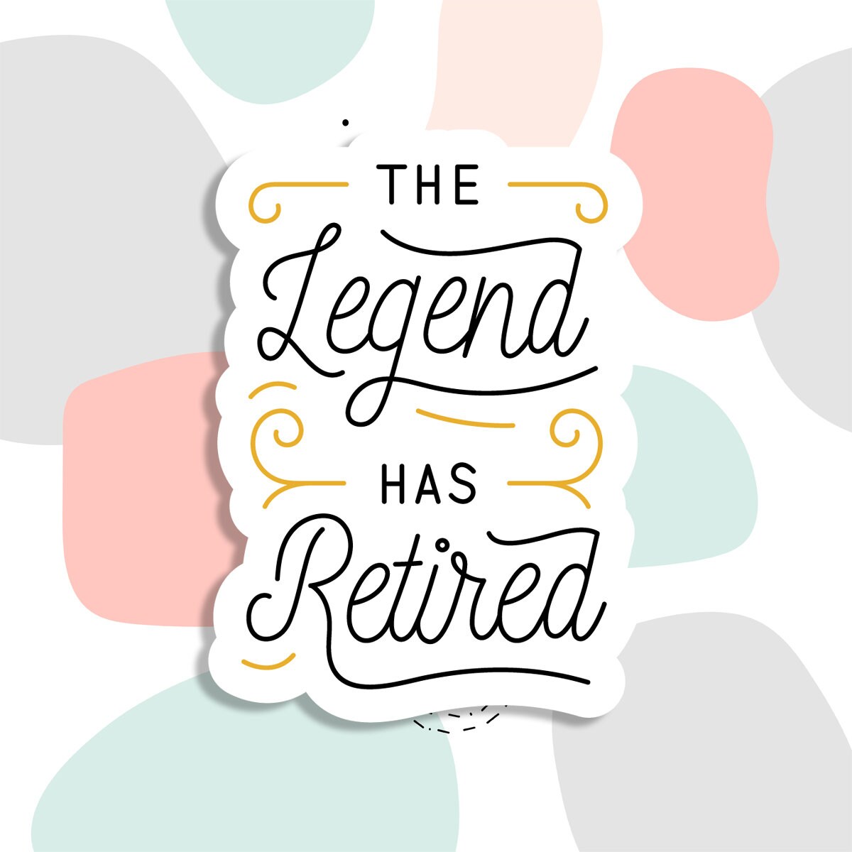 The Legend Has Retired Sticker Retired Sticker Water Bottle - Etsy