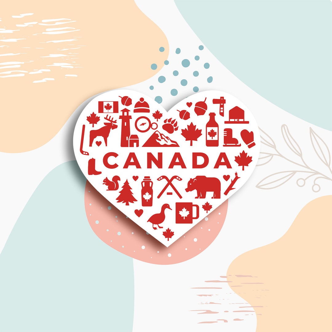 Canada Elements Vinyl Sticker, Canada Lover Sticker, Travel Stickers ...