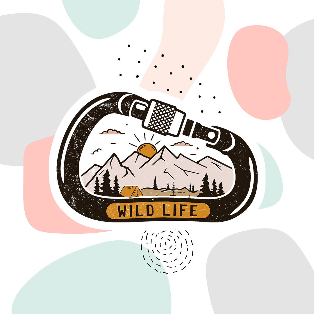 Wild Life Sticker, Mountain Camping Laptop Sticker, Water Bottle ...