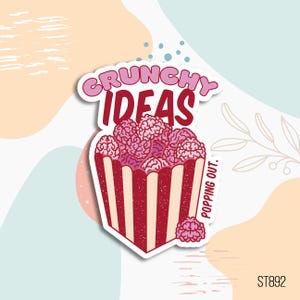 Crunchy Ideas Popping Out Motivational Quote Sticker, Waterproof ...