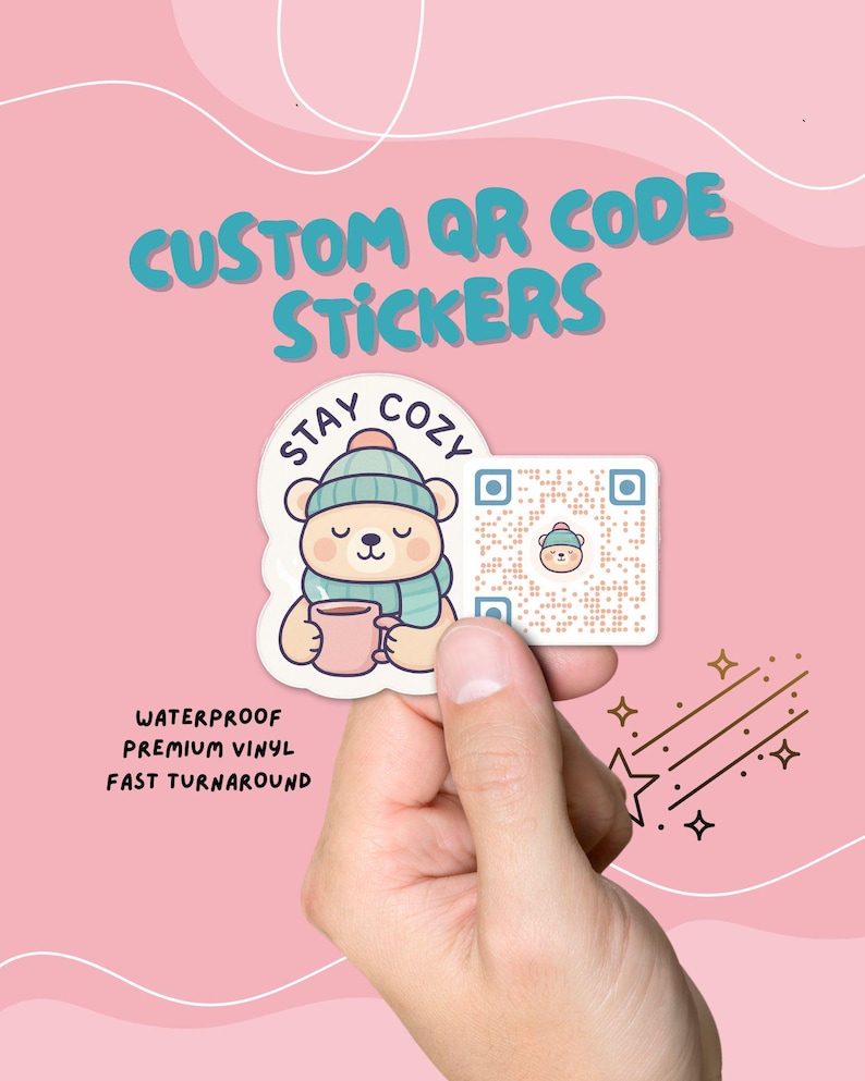 Custom QR Code Sticker, Custom Vinyl Die Cut Logo Sticker, Personalized ...