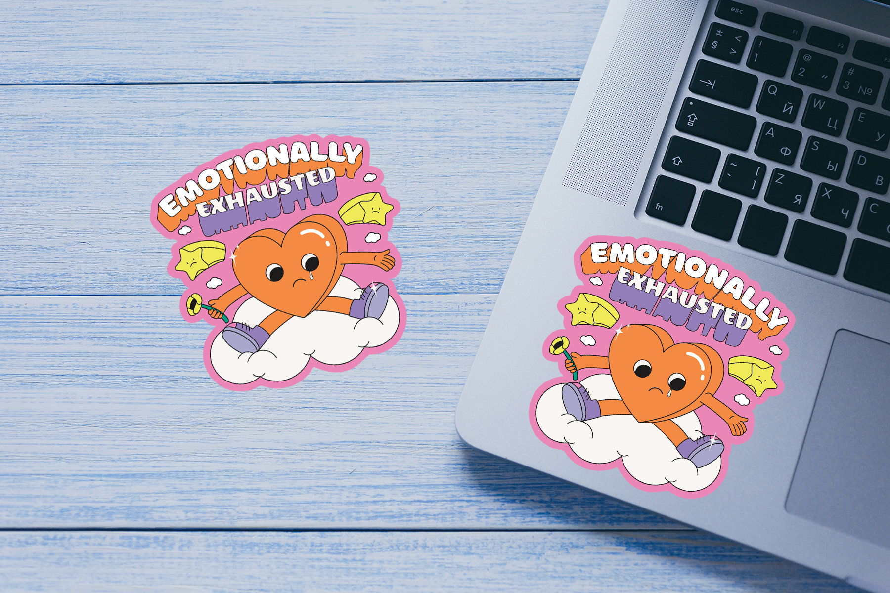 Emotionally Exhausted Mental Health Sticker Water Bottle - Etsy
