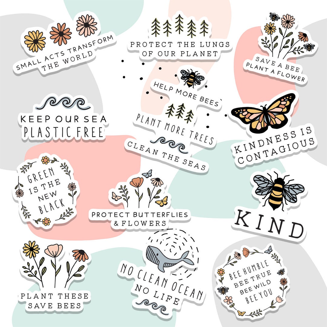 Save the World Sticker Pack Global Warming Sticker Pack - Etsy