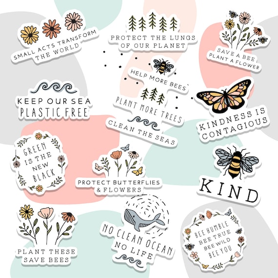 Save the World Sticker Pack Global Warming Sticker Pack - Etsy