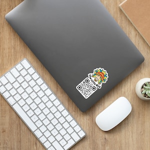 Custom Vertical Die Cut QR Code Sticker, Custom Logo Sticker ...