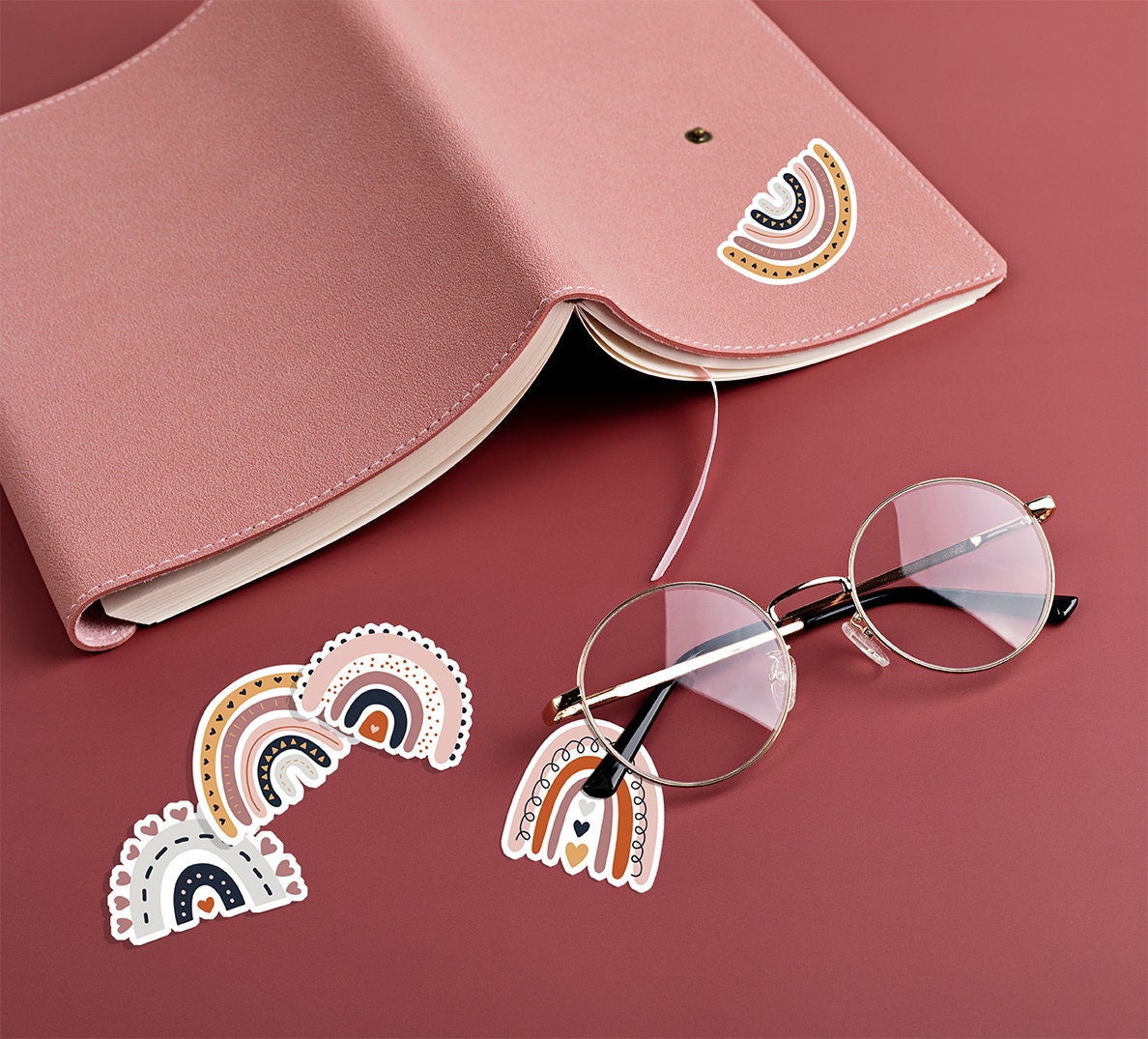 Boho Rainbow Sticker Pack Pastel Boho Rainbow boho laptop | Etsy