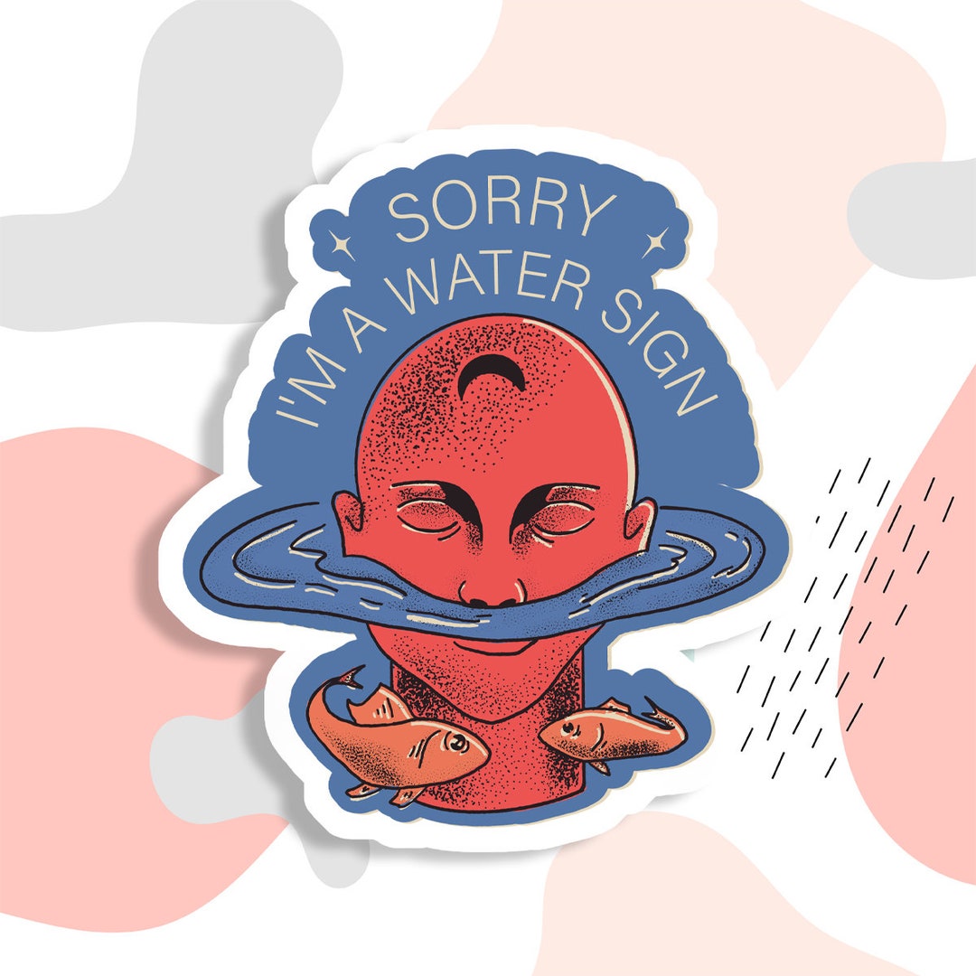 Water Zodiac Sign Sticker, Astrology Sticker, Zodiac Art, Water Bottle ...