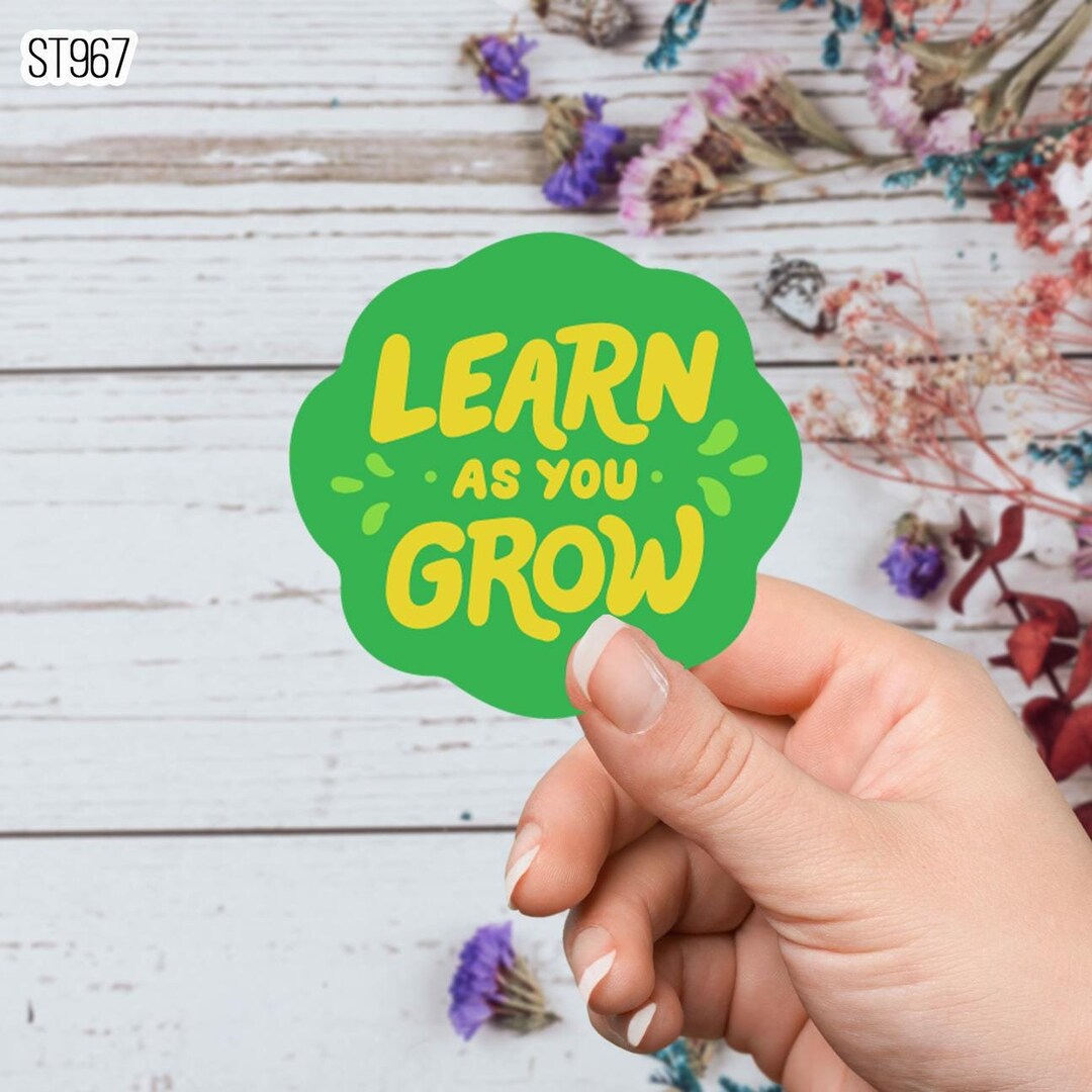 Learn as You Grow Mental Health Awareness Sticker, Laptop Mental Health ...
