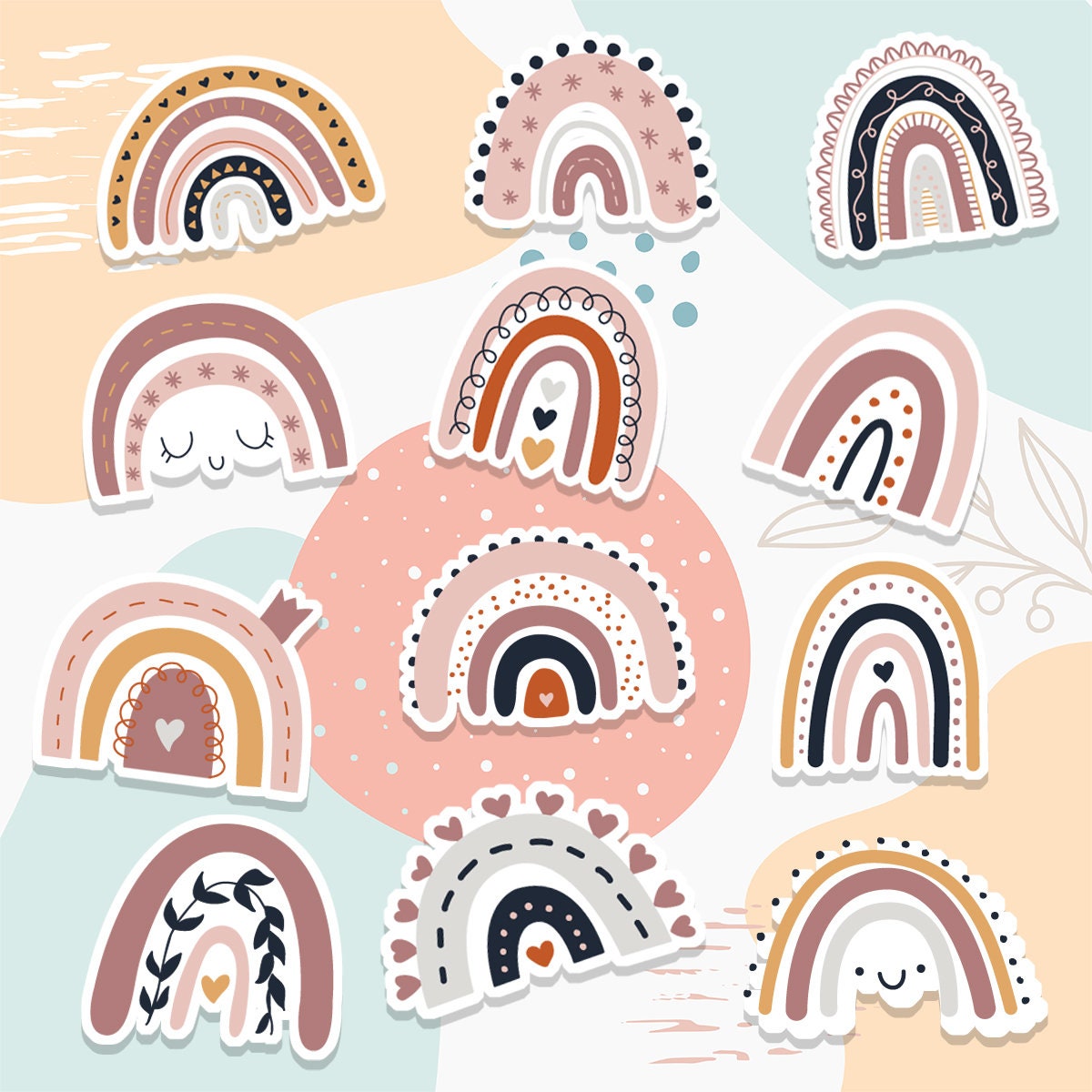 Boho Rainbow Sticker Decals & Skins Laptop Electronics & Accessories ...