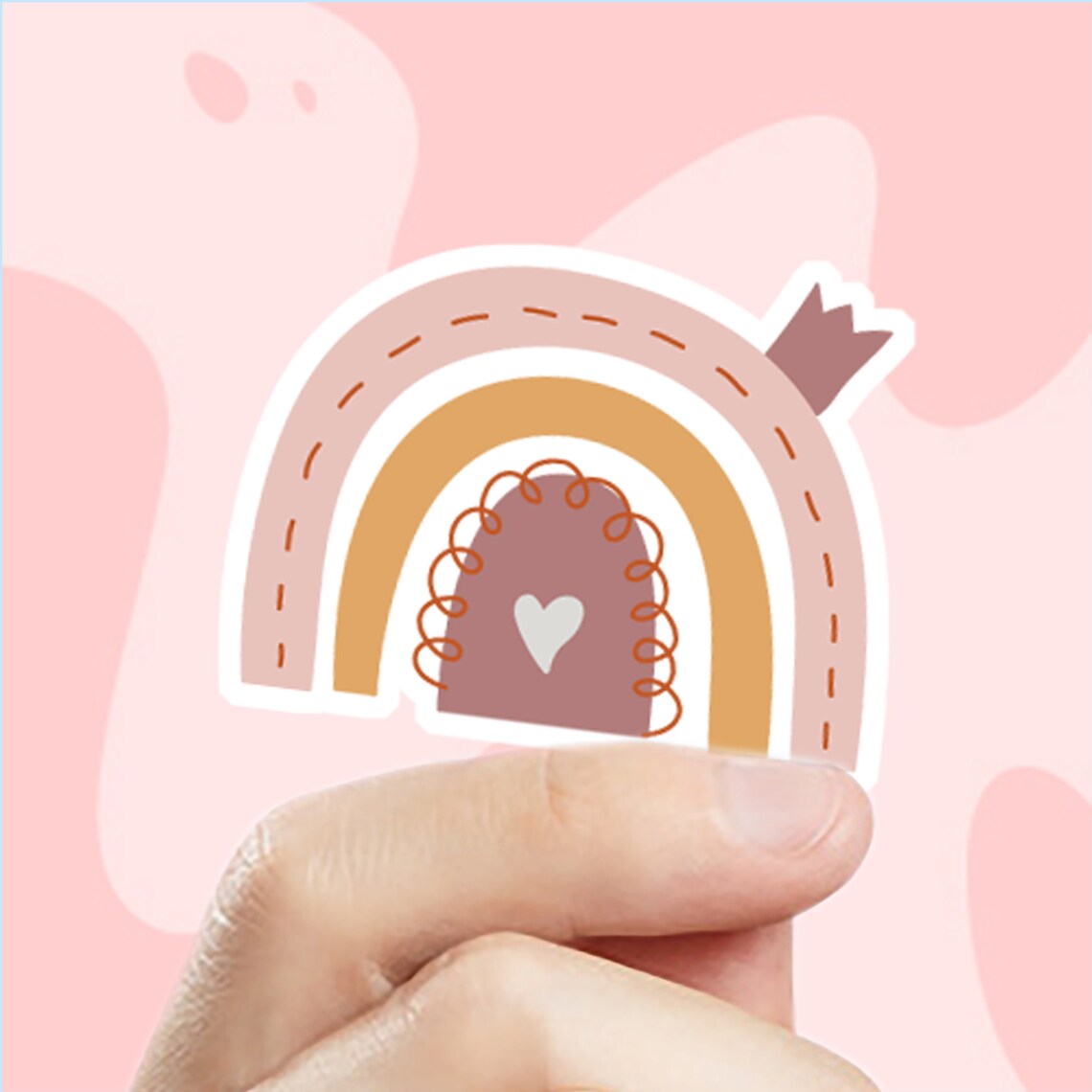 Boho Rainbow Sticker Pack Pastel Boho Rainbow Boho Laptop - Etsy