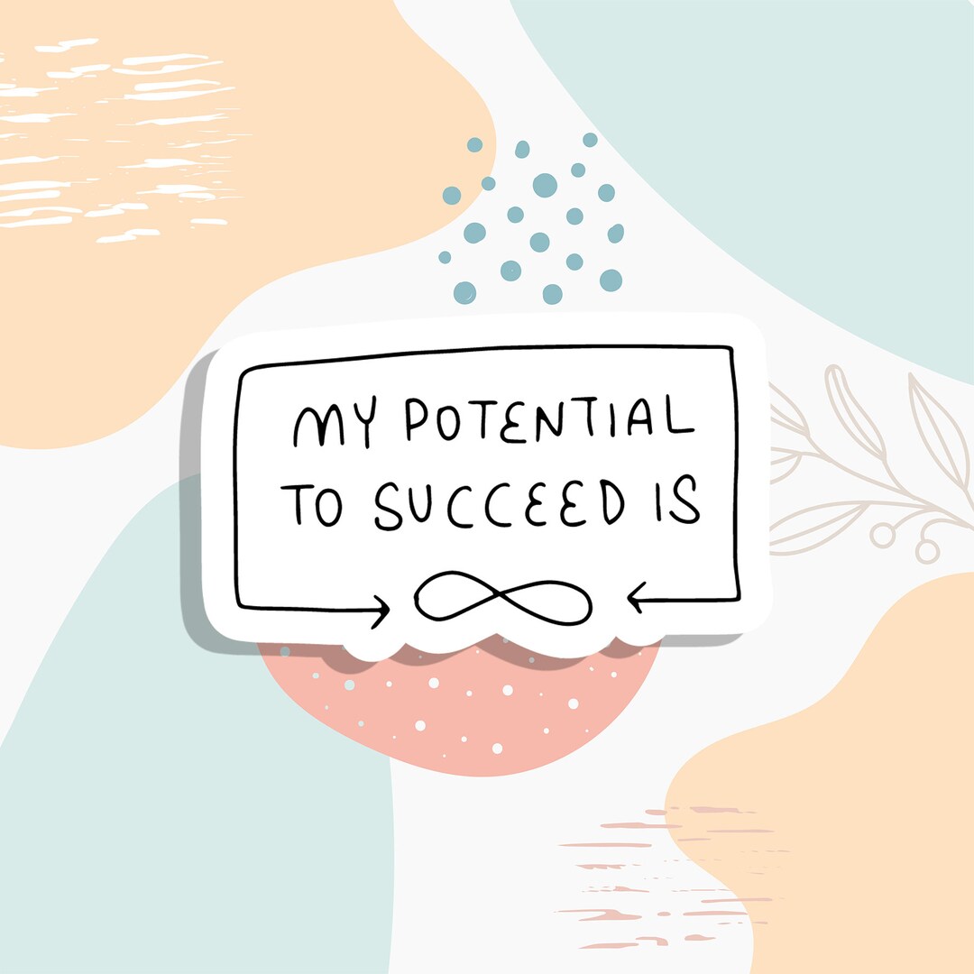 My Potential to Succeed Is, Motivational Laptop Decal, Laptop Stickers ...