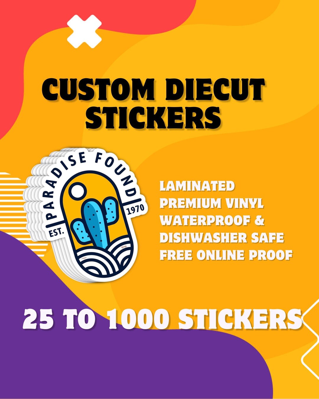 Custom Vinyl Stickers, Waterproof Die Cut Vinyl, Circle or Shape, Logo ...