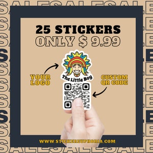 Custom Vertical Die Cut QR Code Sticker, Custom Logo Sticker ...