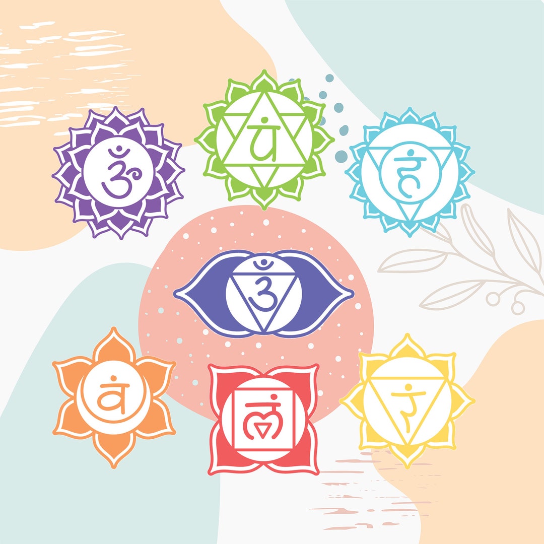 Chakras Stickers, Yoga Stickers, Laptop Chakras Sticker, Meditation ...