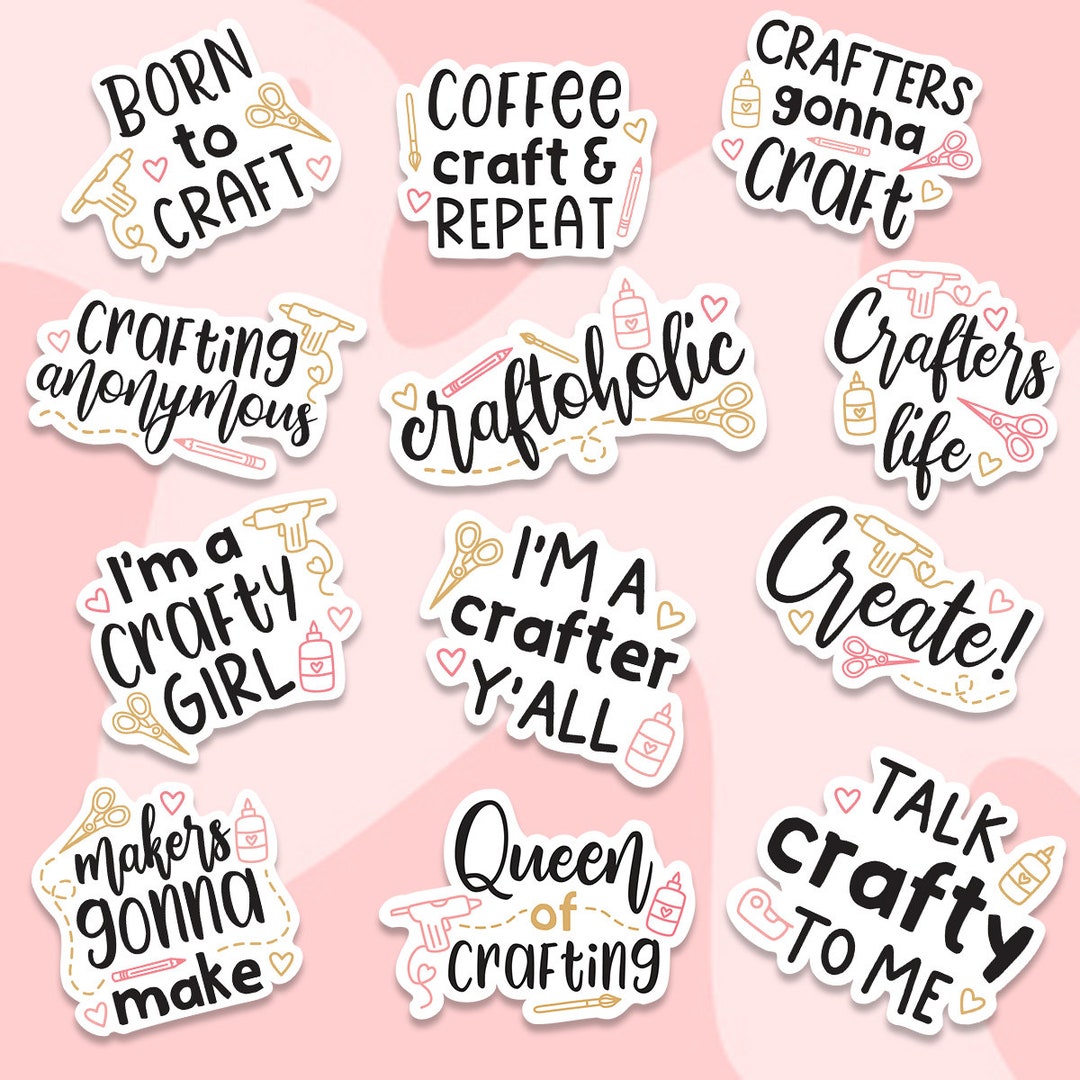Crafter Sticker Pack, Craft Lover Sticker, Scrapbooking Sticker Pack ...
