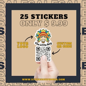 Custom Vinyl Die Cut QR Code Sticker, Custom Logo Sticker, Personalized ...