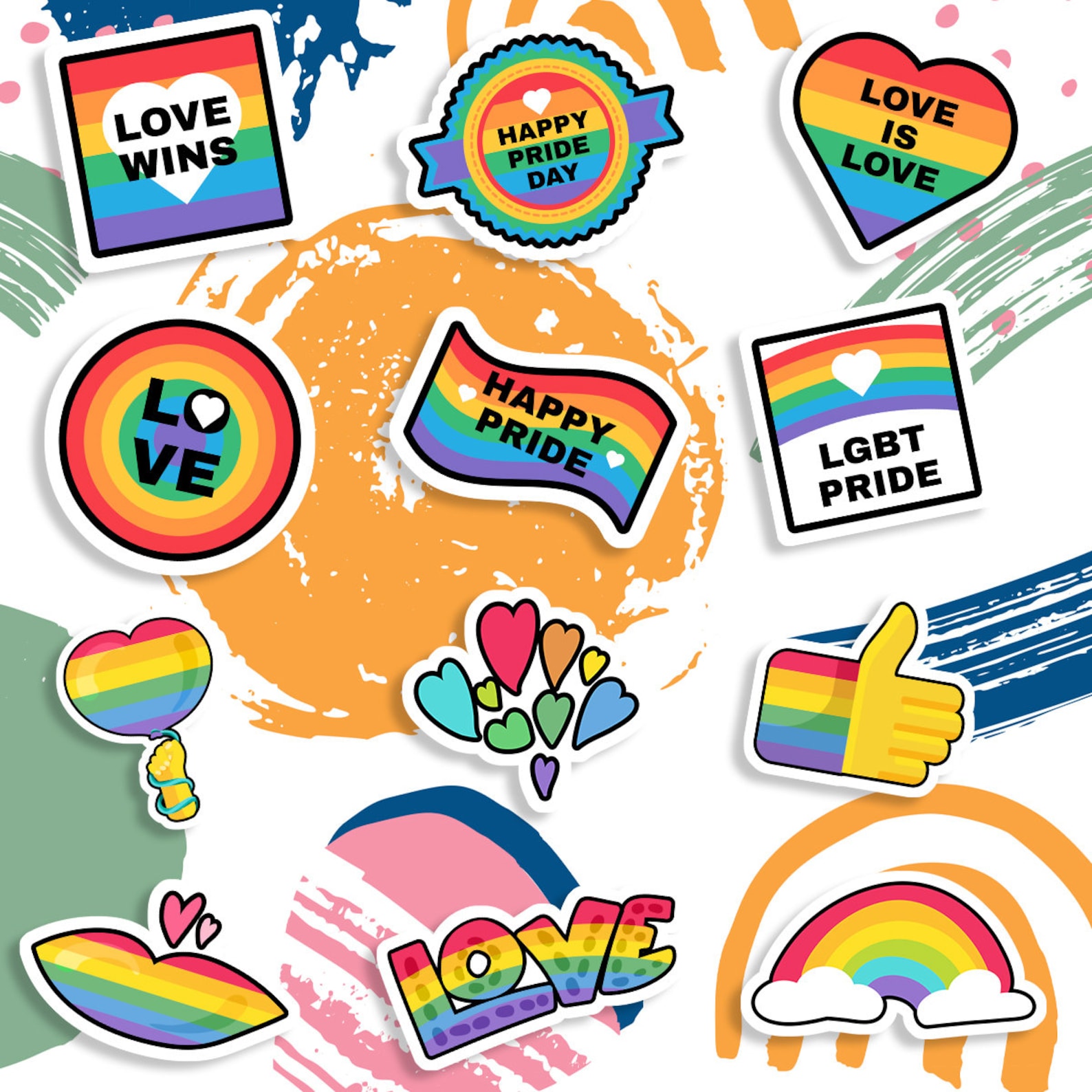 LGBTQ Pride Sticker Pack Pride Water Bottle Sticker Gay - Etsy