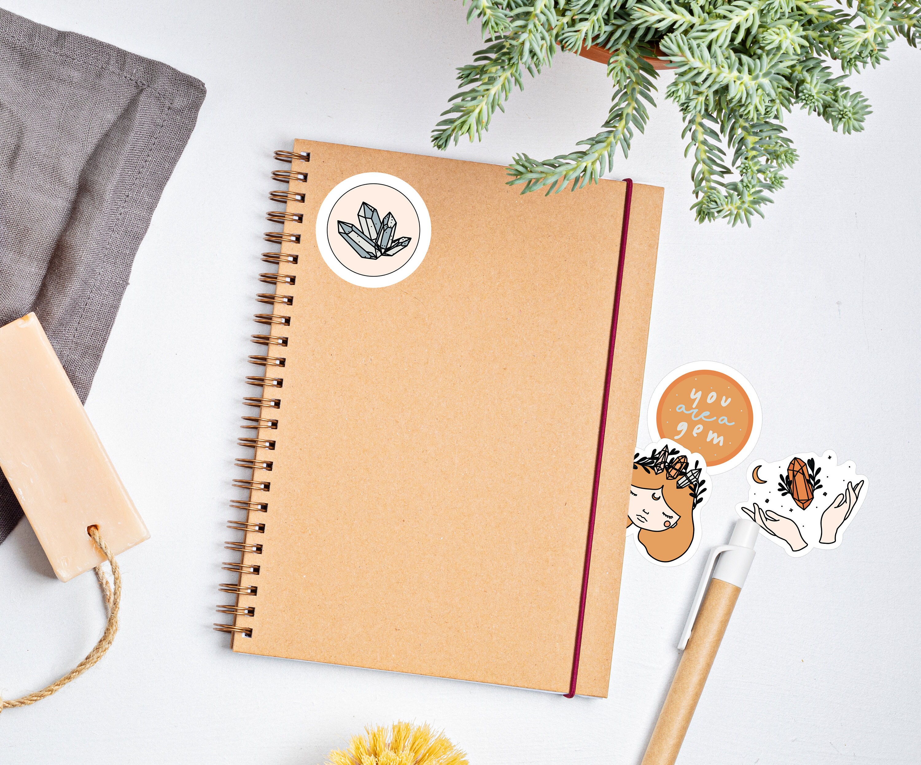 Spiritual Sticker Pack Positivity Sticker Pack Crystals - Etsy