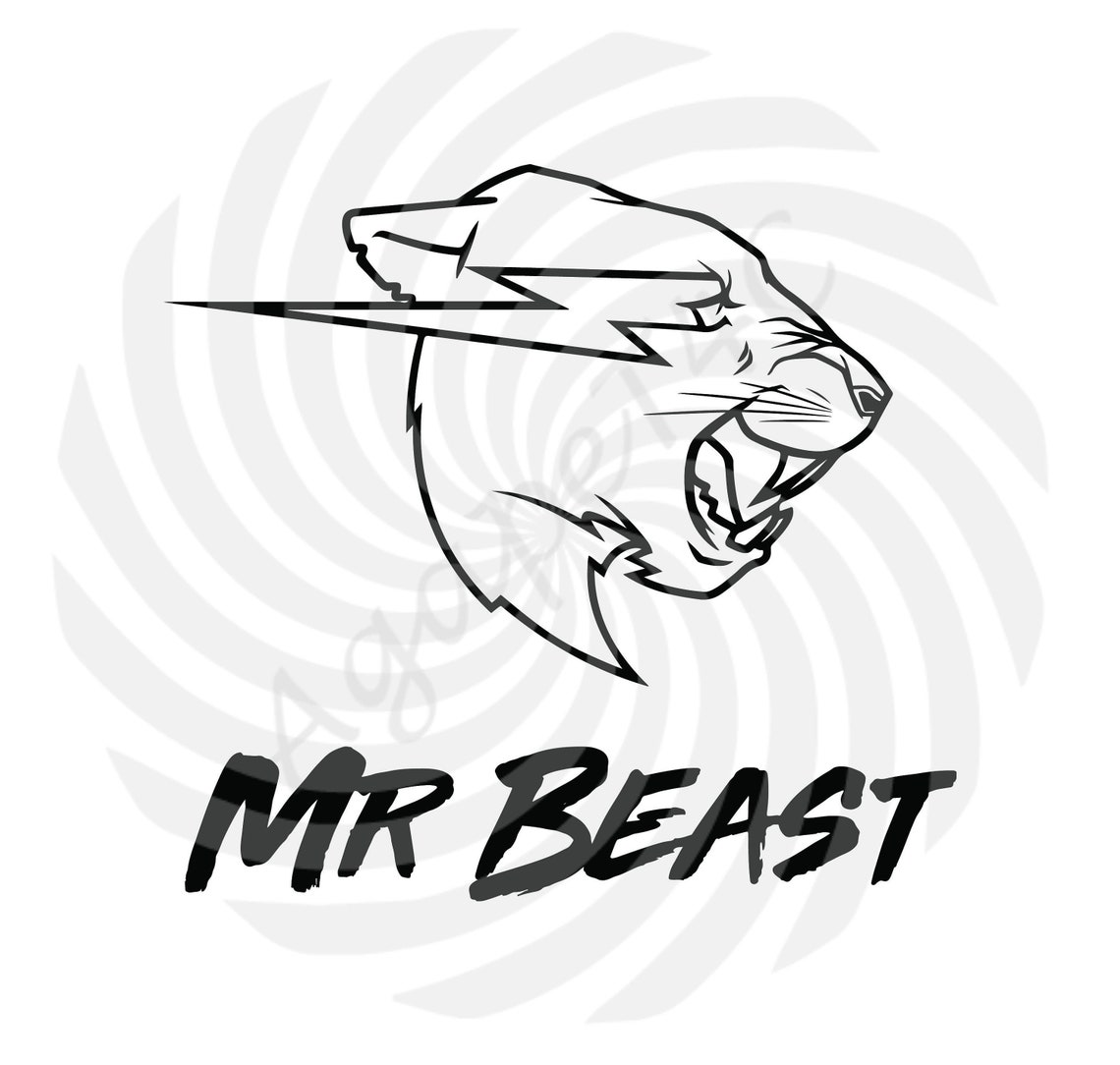 Mr Beast outline Mr Beast SVG PNG JPG Instant download for | Etsy