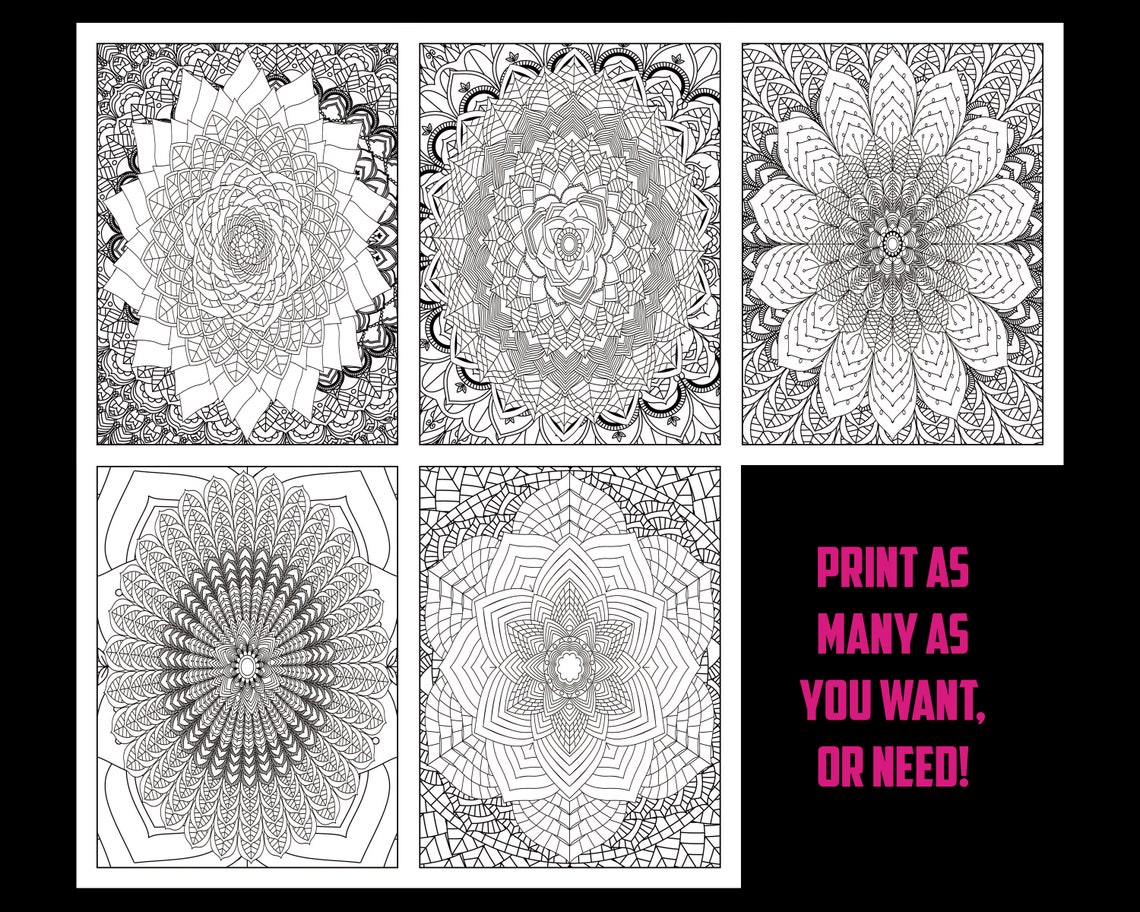 Printable Oval Mandala Coloring Pages for Adults in PDF to Print and ...