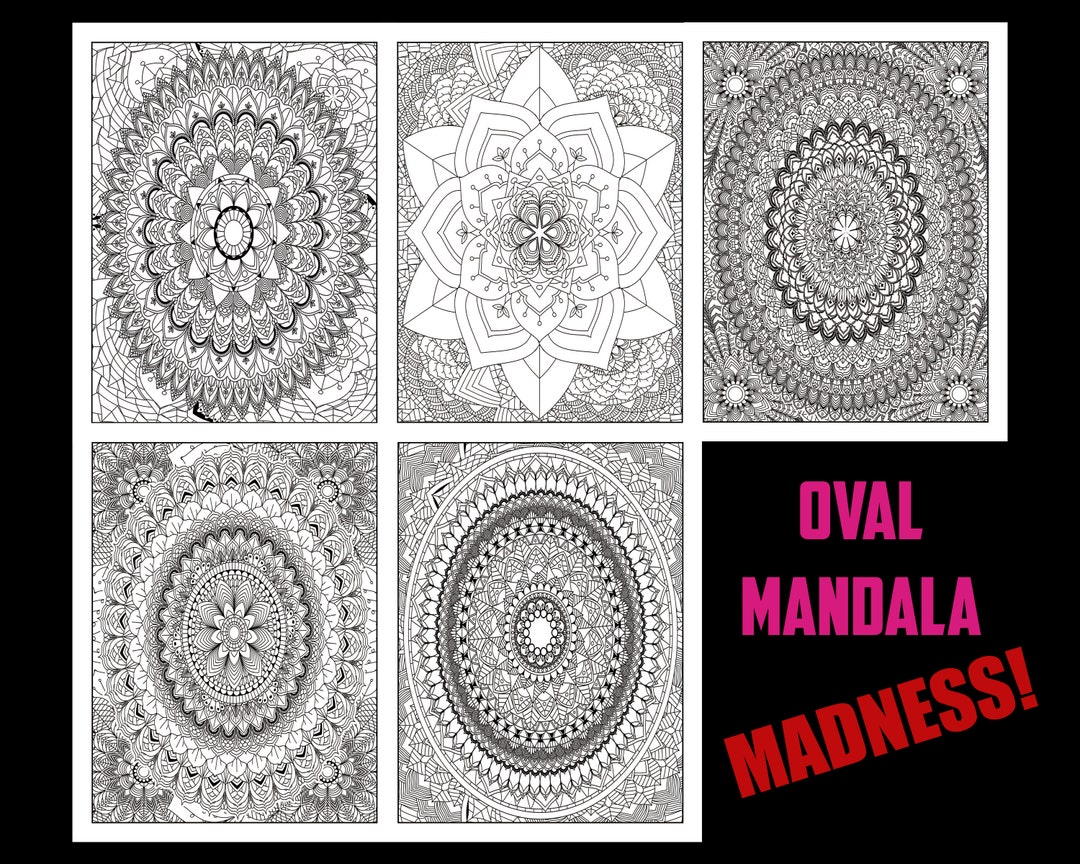 Printable Oval Mandala Coloring Pages for Adults in PDF to Print and ...