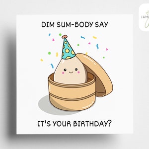 Dim Sum Card Funny Cute Birthday Card Happy Birthday Card Food Lovers ...
