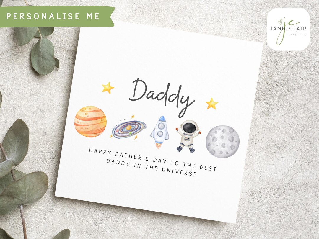Best in the Universe Father’s Day Card Funny Personalised Dad Card ...