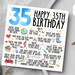 35th Birthday Card Blue Birthday Card Funny Birthday Card Fact Card ...
