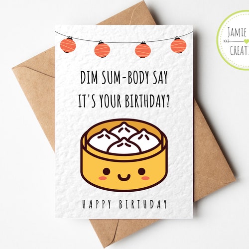 Dim Sum-body Say It's Your Birthday Greeting Card Cute - Etsy