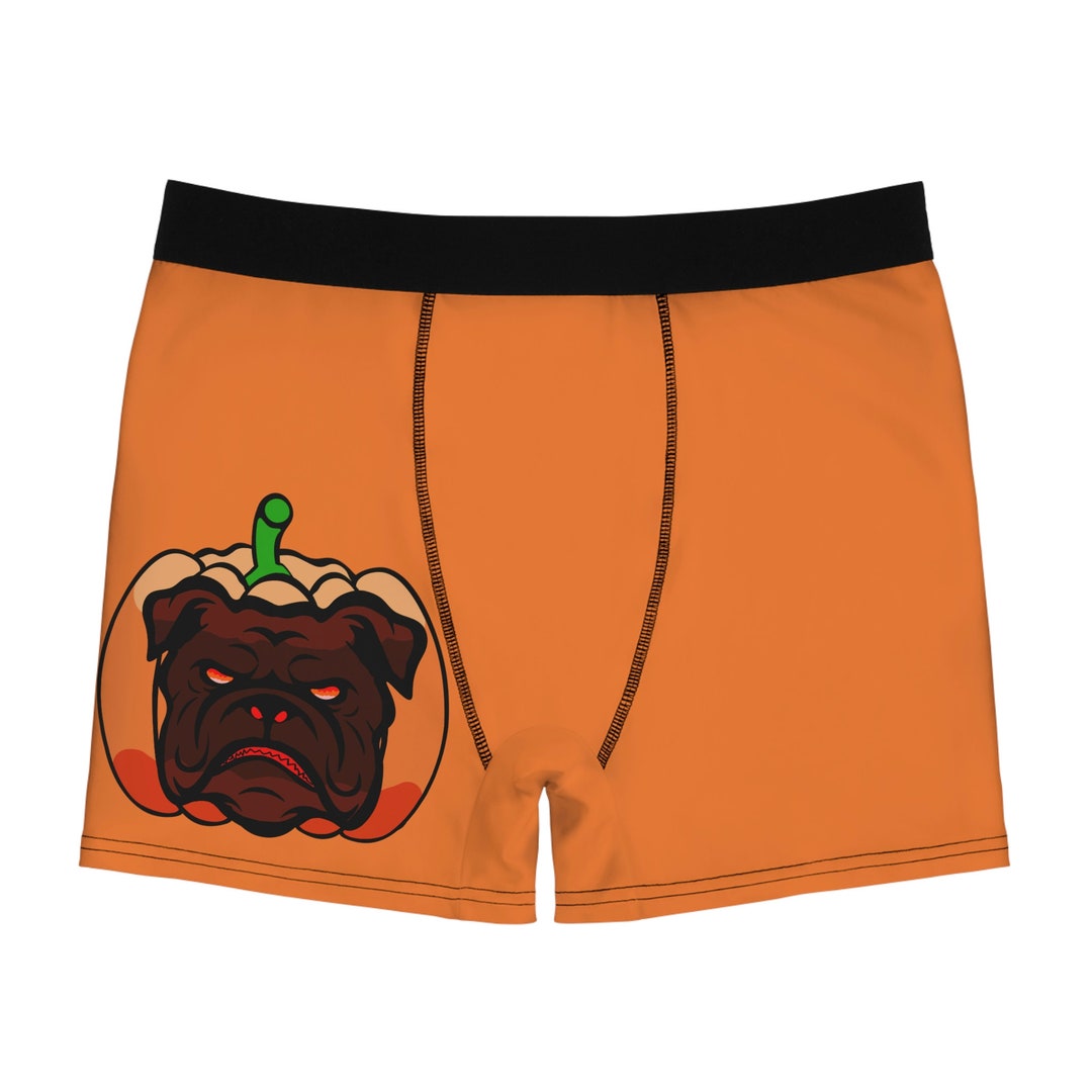 Men's Boxer Briefs - Orange ALPHA Halloween Festive Boxers, Lightweight ...