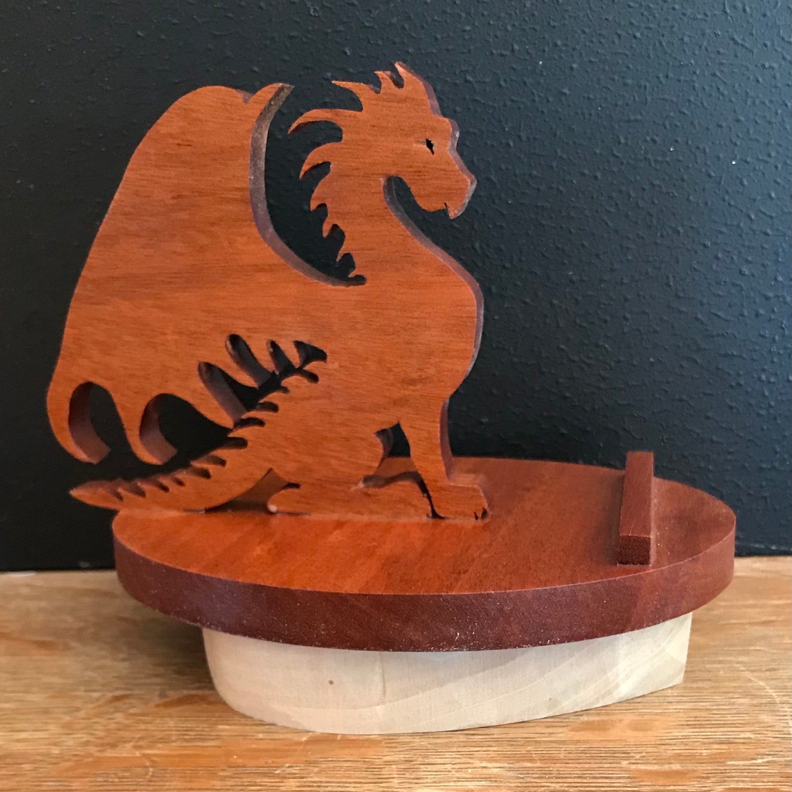 Handmade Mahogany Wooden Dragon Cellphone Holder | Etsy