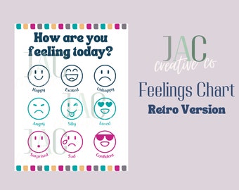Toddler Feelings Chart - Blue Retro - Etsy