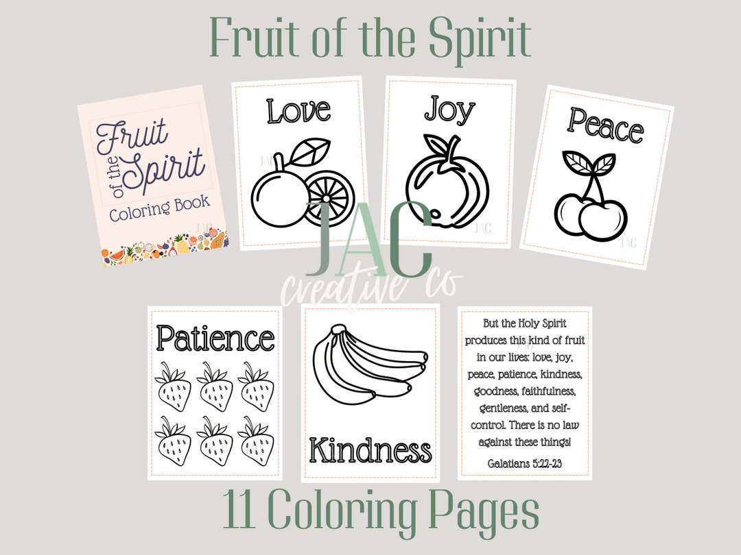 Fruit of the Spirit Coloring Book - Etsy