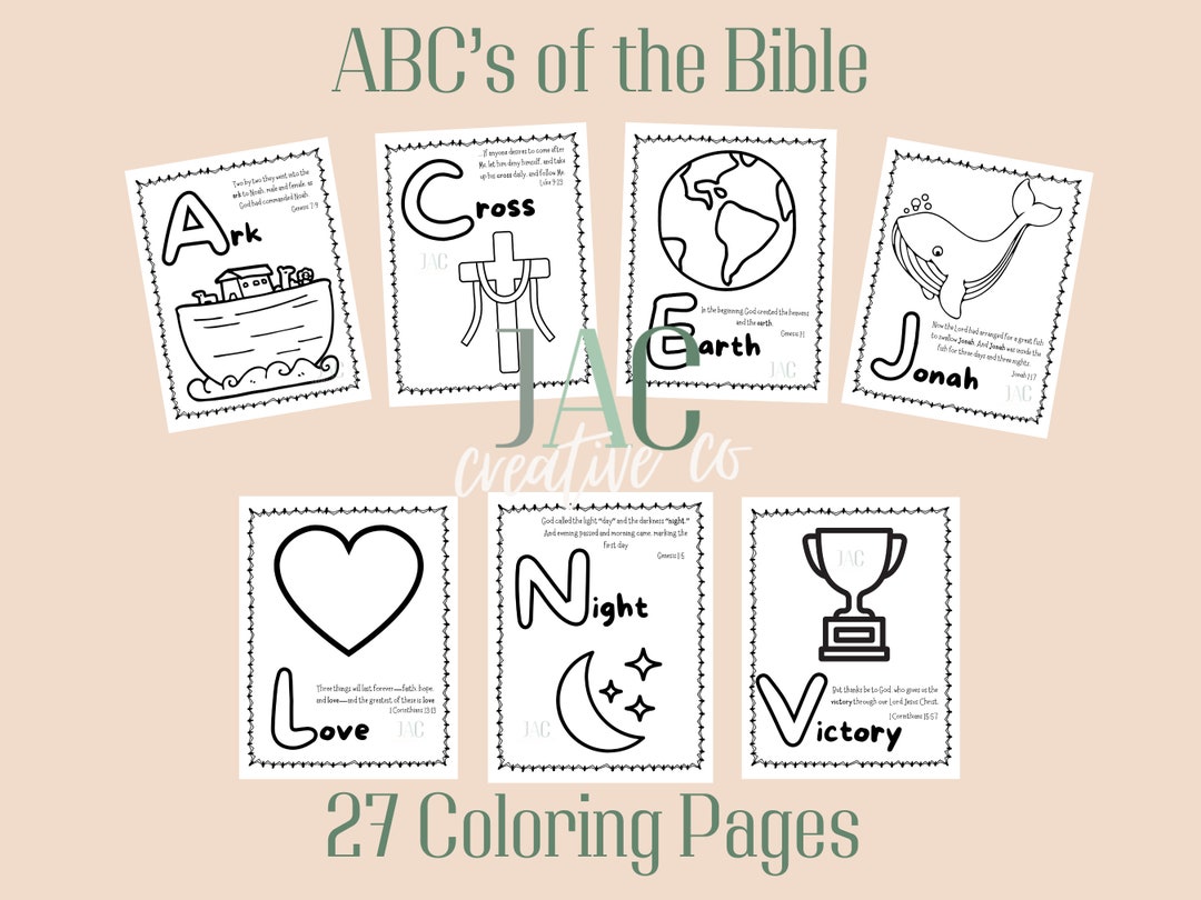 Abc's of the Bible Coloring Book - Etsy